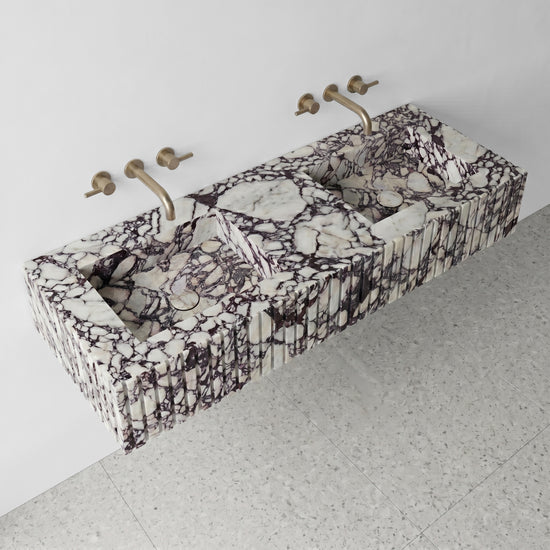 Calacatta Viola Marble Double Sink - Fluted – GustavDesign