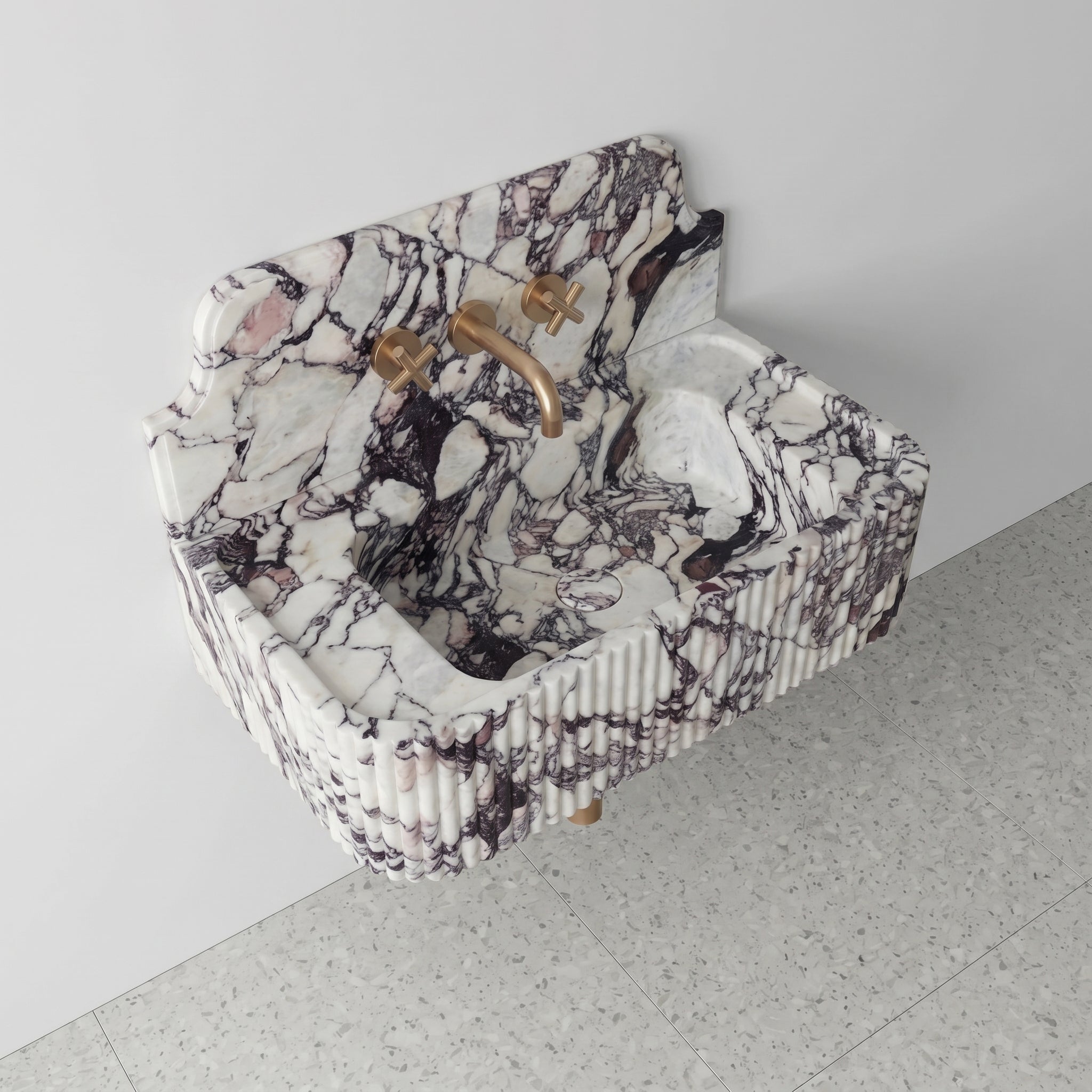 Calacatta Viola Backsplash Sink - Fluted – GustavDesign